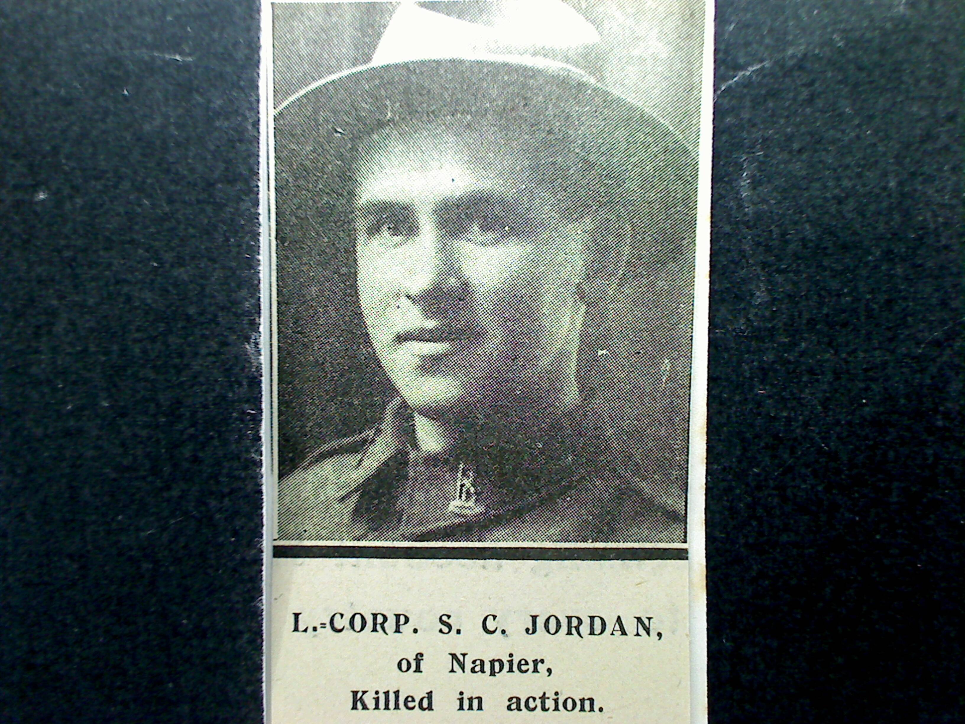 Sydney Carl Jordan - Online Cenotaph - Auckland War Memorial Museum