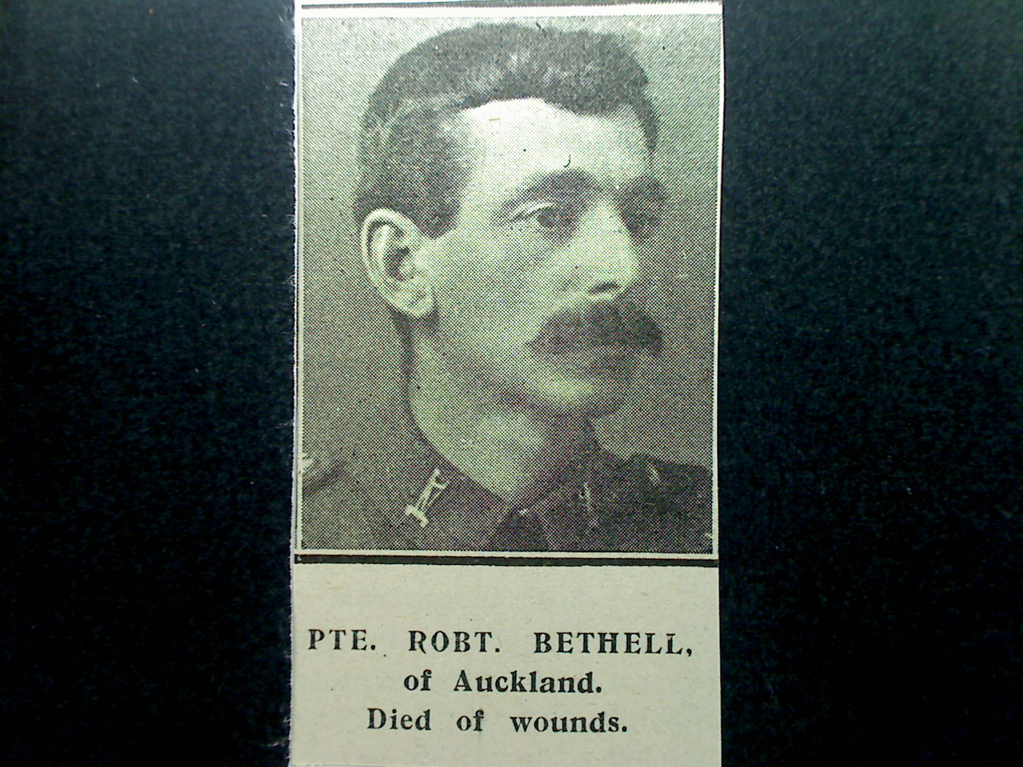 Robert Bethell - Online Cenotaph - Auckland War Memorial Museum