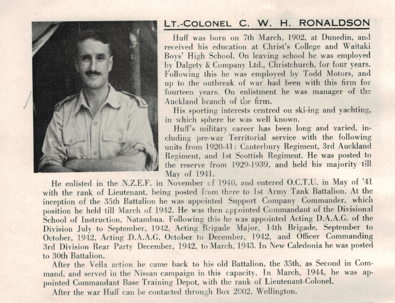Charles William Huthwaite Ronaldson - Online Cenotaph - Auckland War ...