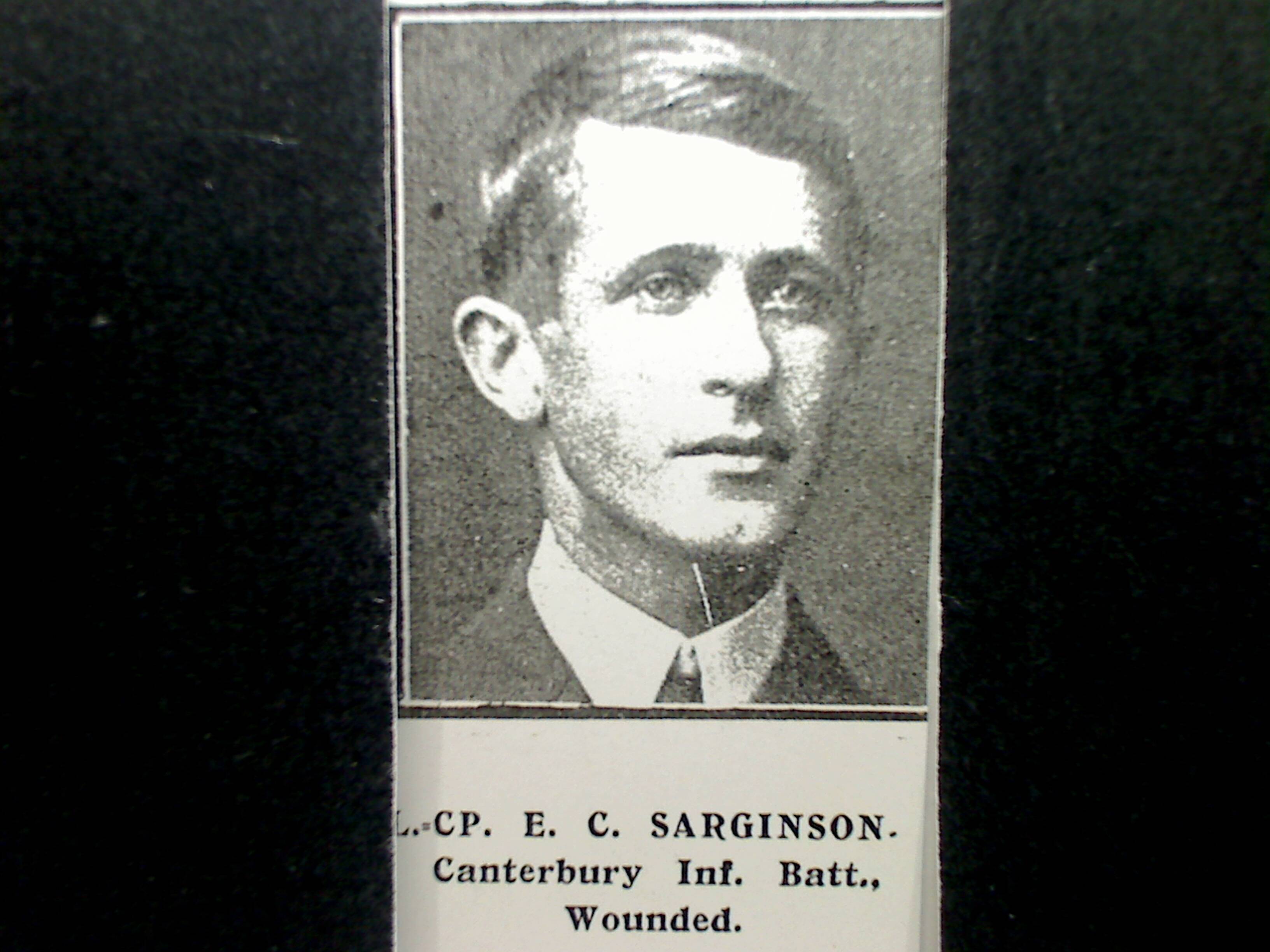 Eric Carlisle Sarginson - Online Cenotaph - Auckland War Memorial Museum