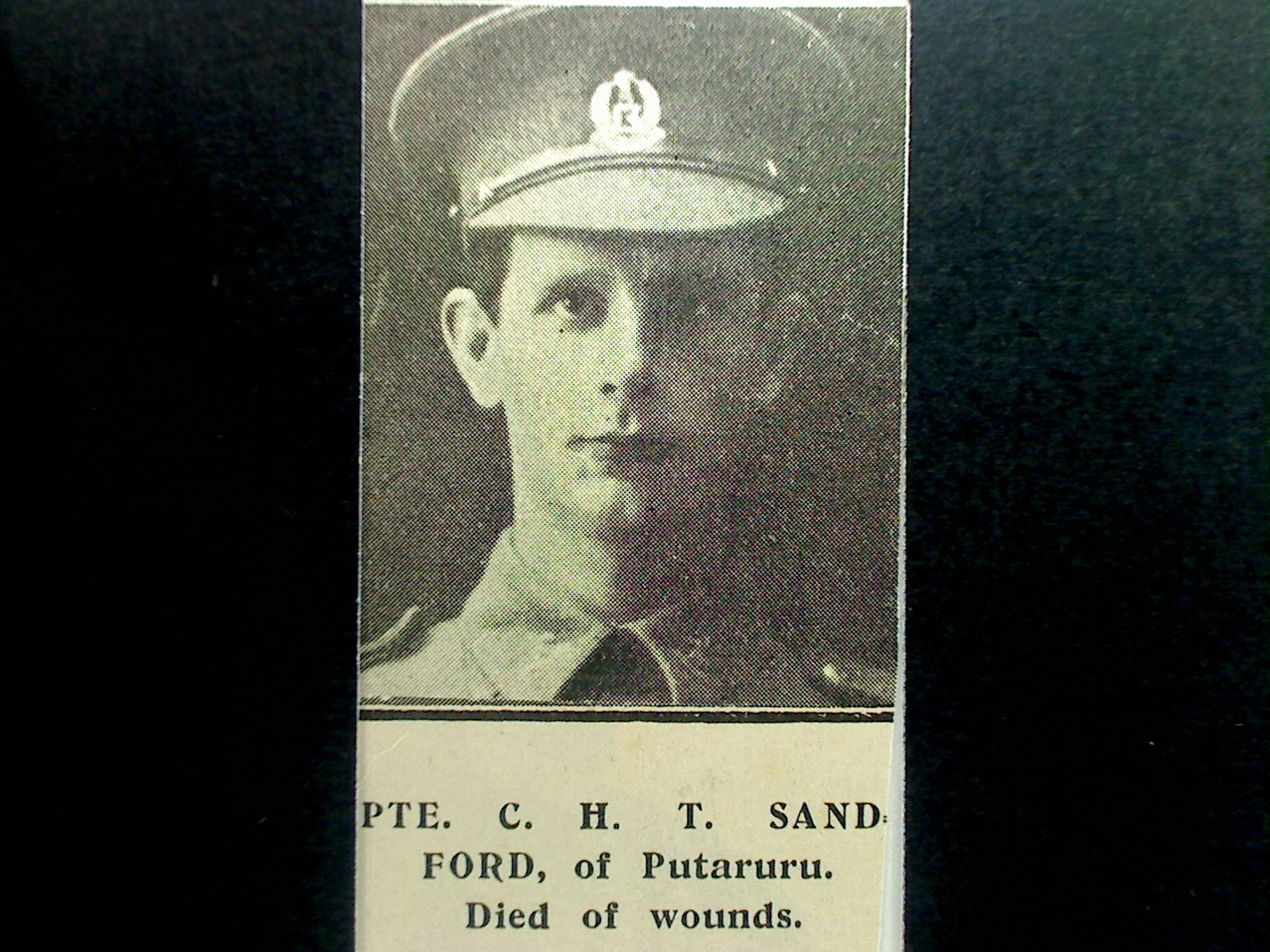 Carroll Henry Thomas Sandford - Online Cenotaph - Auckland War Memorial ...