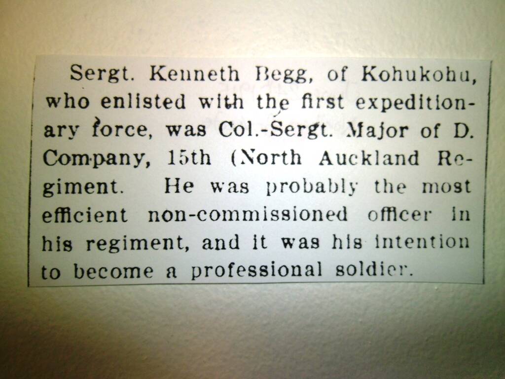 Kenneth Humphrey Begg - Online Cenotaph - Auckland War Memorial Museum