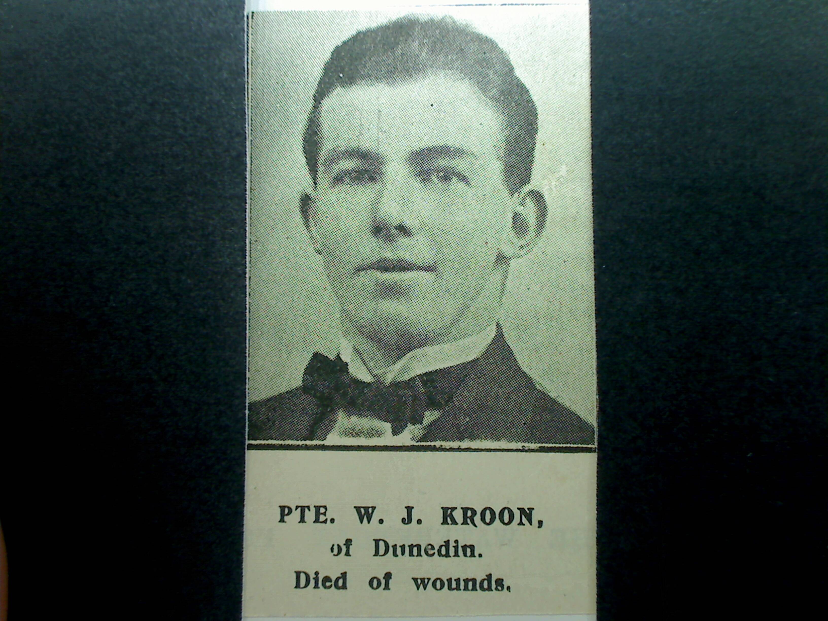 William James Kroon - Online Cenotaph - Auckland War Memorial Museum