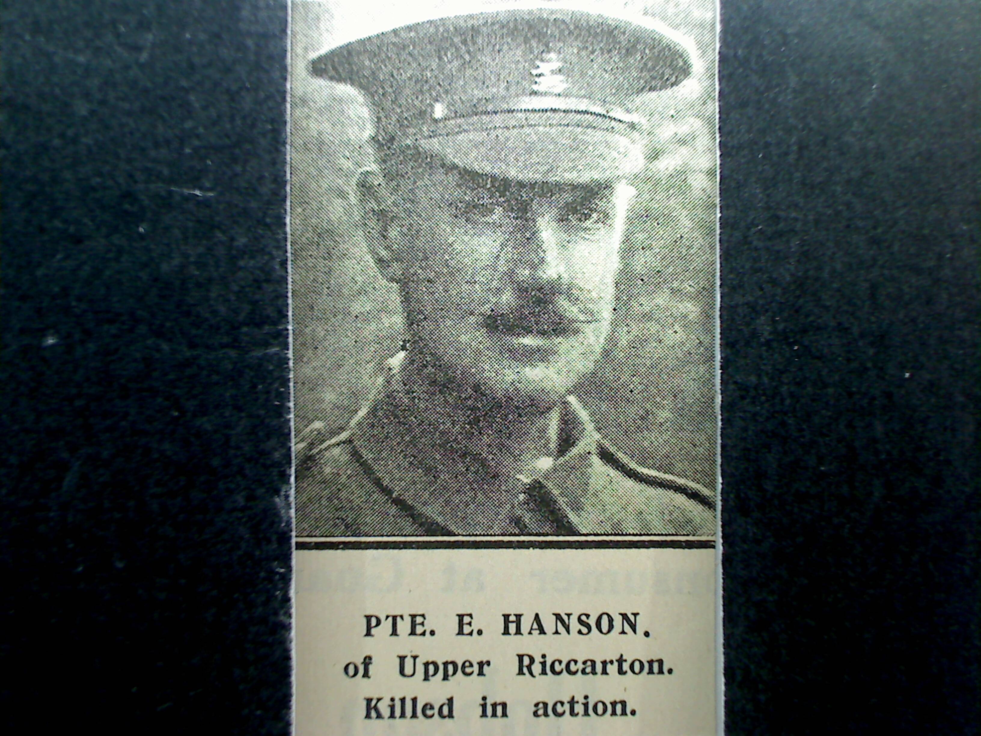 Edward Hanson - Online Cenotaph - Auckland War Memorial Museum