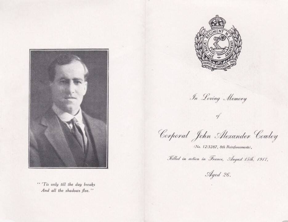 John Alexander Cowley - Online Cenotaph - Auckland War Memorial Museum