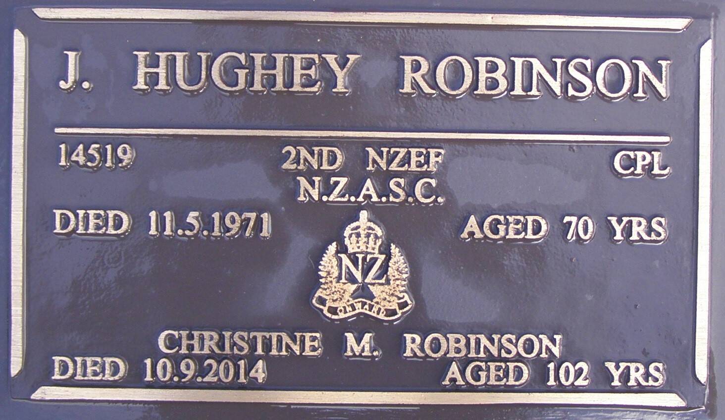 James Hughey Robinson - Online Cenotaph - Auckland War Memorial Museum