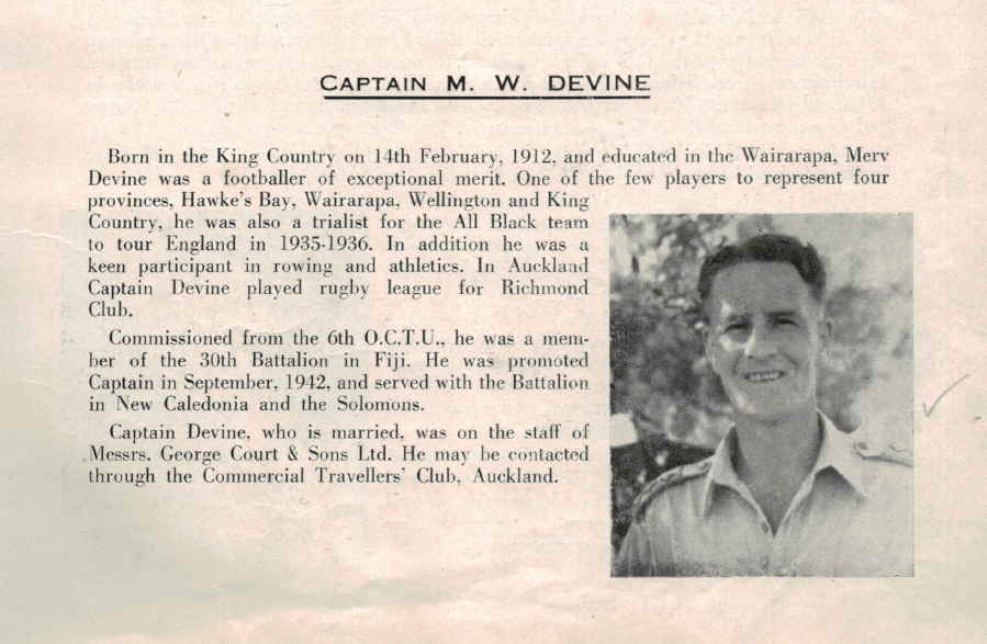 Mervyn William Devine - Online Cenotaph - Auckland War Memorial Museum