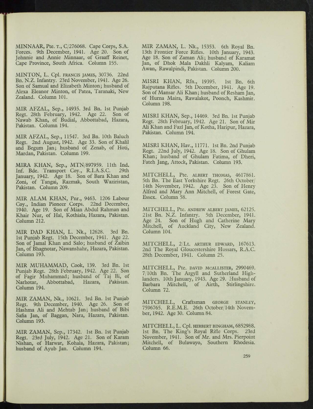Andrew Albert James Mitchell - Online Cenotaph - Auckland War Memorial ...
