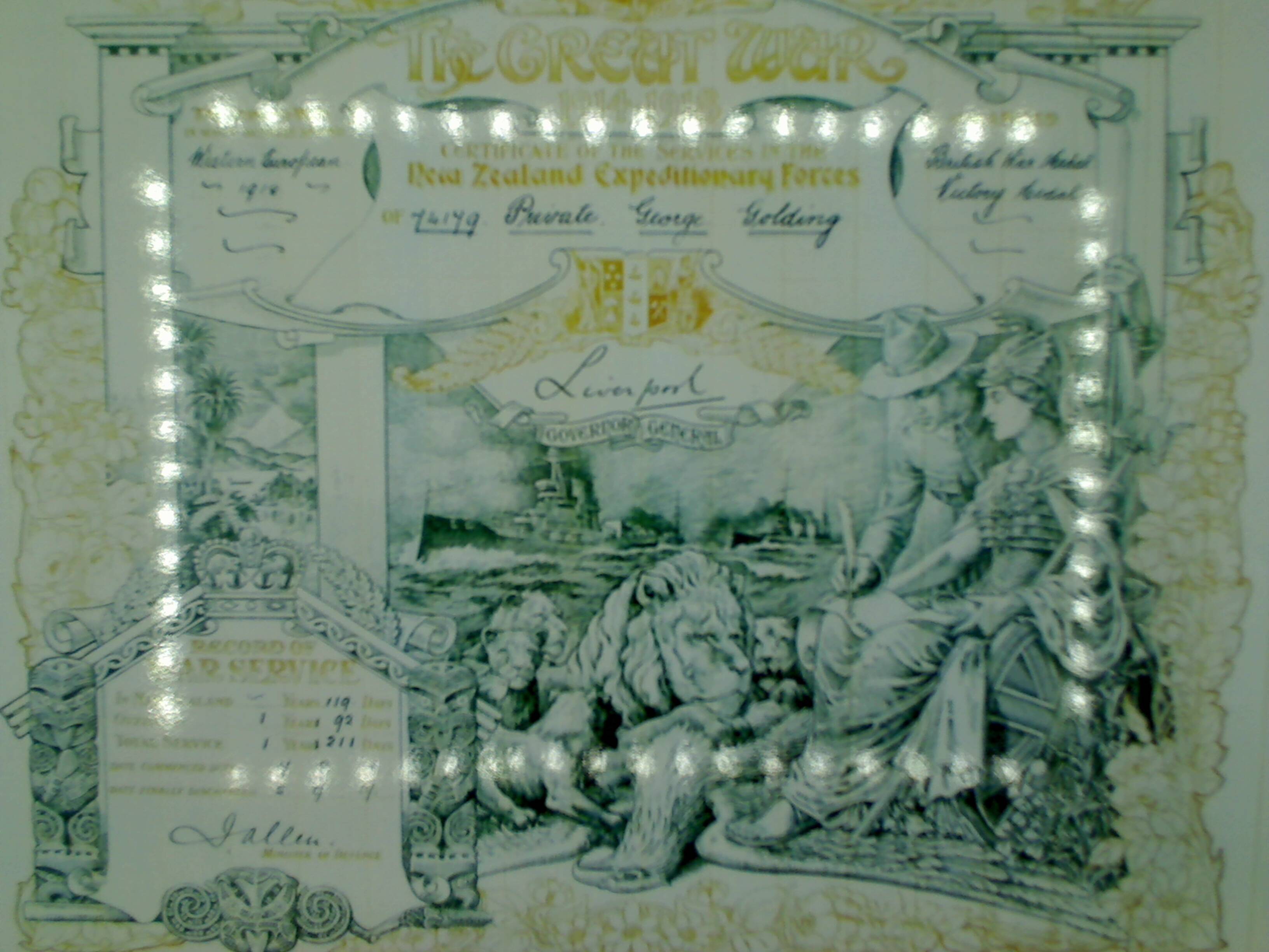 George Golding - Online Cenotaph - Auckland War Memorial Museum