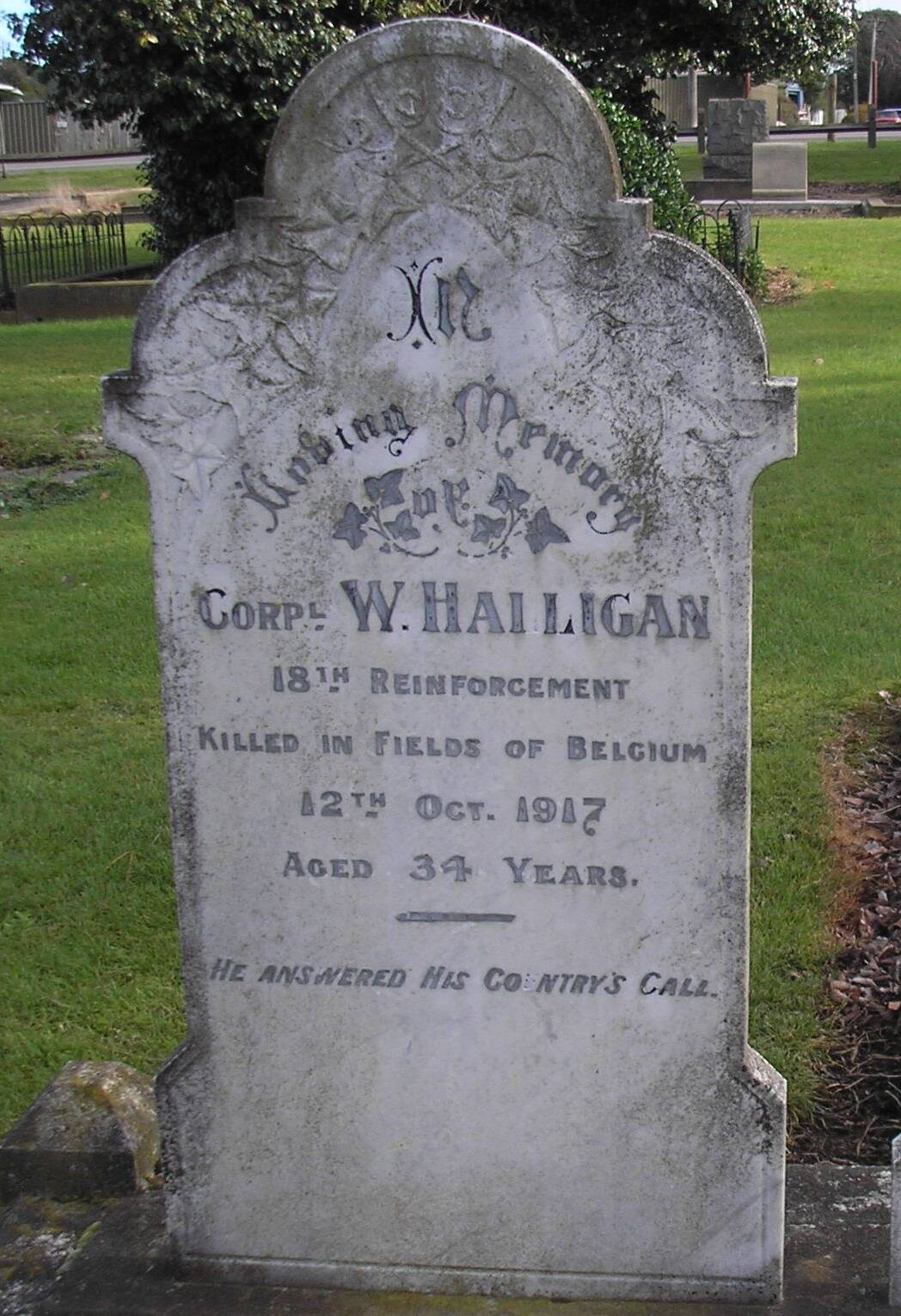William Halligan - Online Cenotaph - Auckland War Memorial Museum