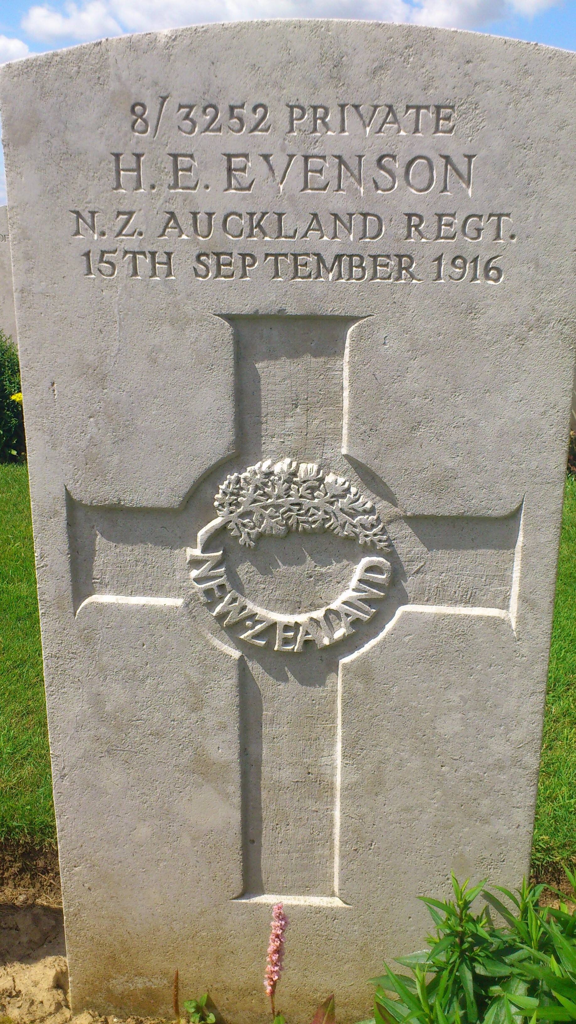 Herbert Edward Evenson - Online Cenotaph - Auckland War Memorial Museum