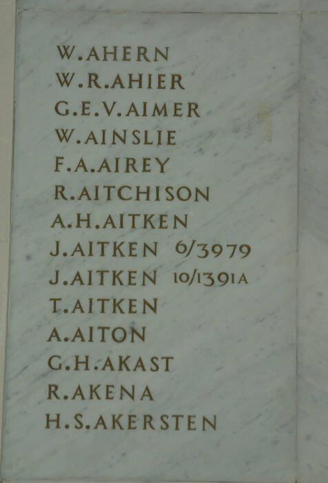 Arthur Heather Aitken - Online Cenotaph - Auckland War Memorial Museum
