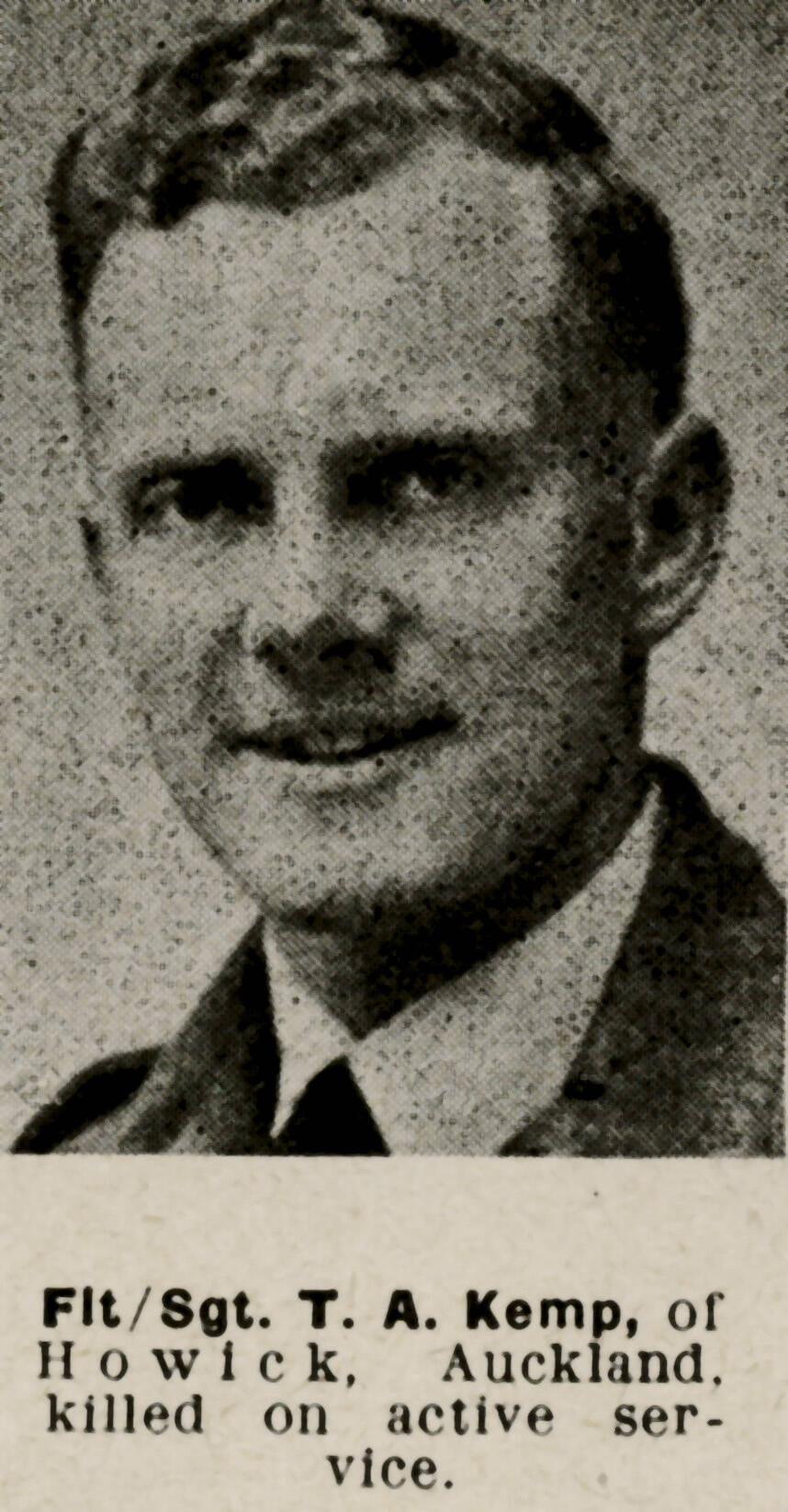 Trevor Arthur Kemp - Online Cenotaph - Auckland War Memorial Museum