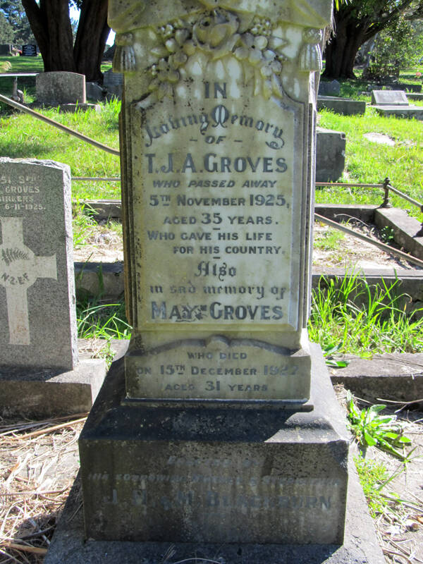 Thomas John Albert Groves - Online Cenotaph - Auckland War Memorial Museum