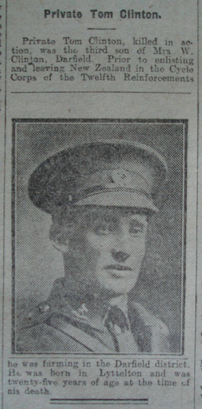 Thomas James Clinton - Online Cenotaph - Auckland War Memorial Museum