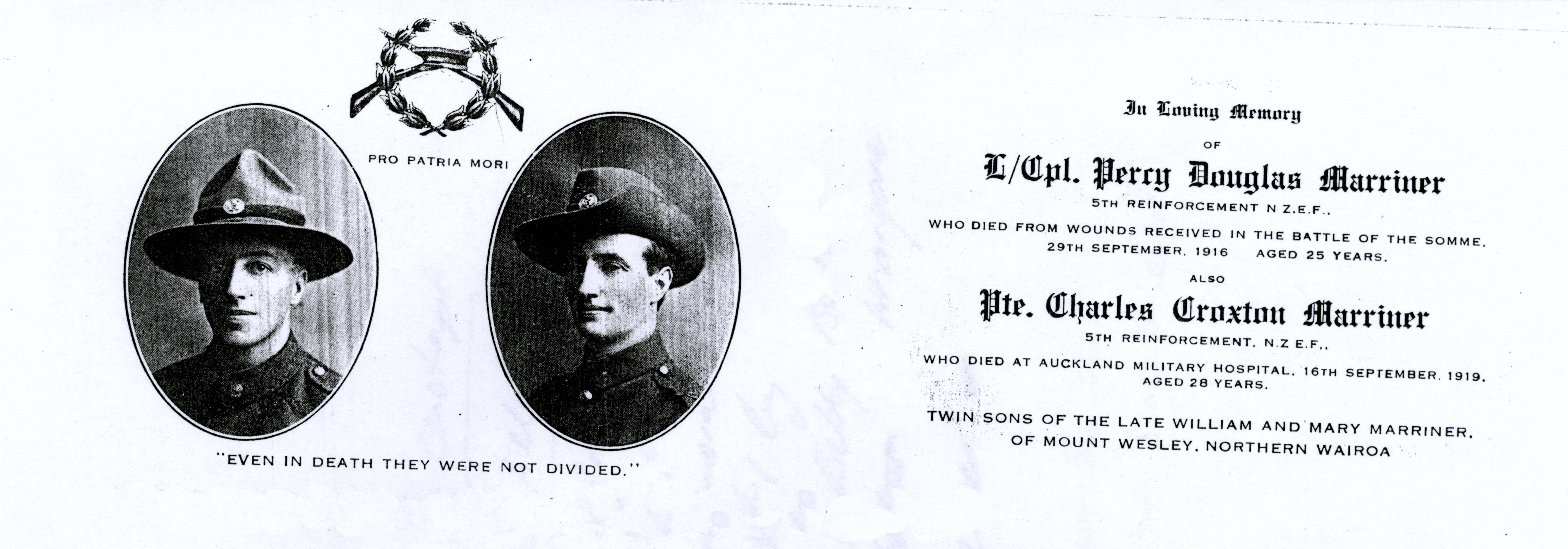 Charles Croxton Marriner - Online Cenotaph - Auckland War Memorial Museum