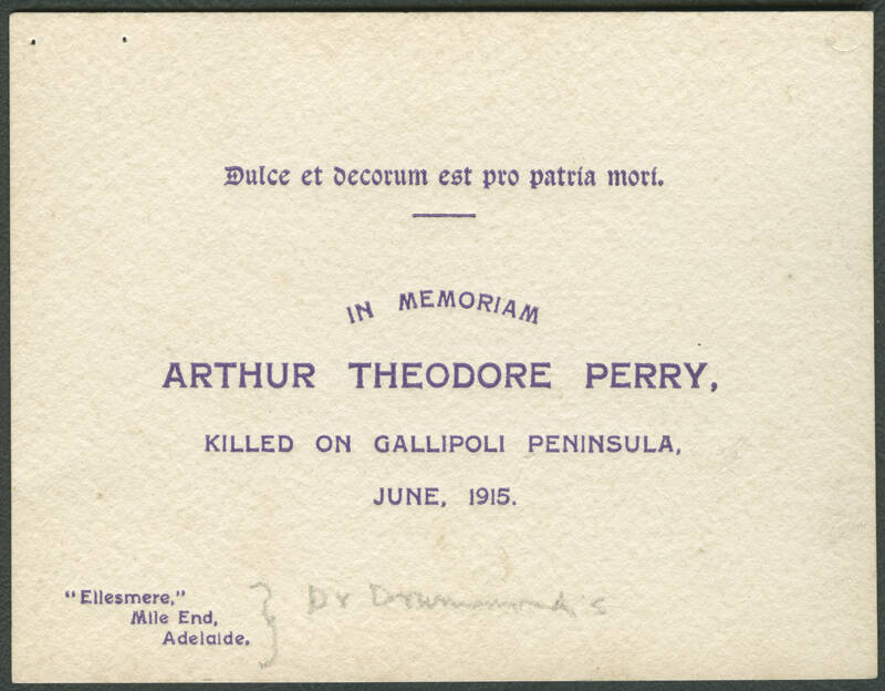 Arthur Theodore Perry - Online Cenotaph - Auckland War Memorial Museum