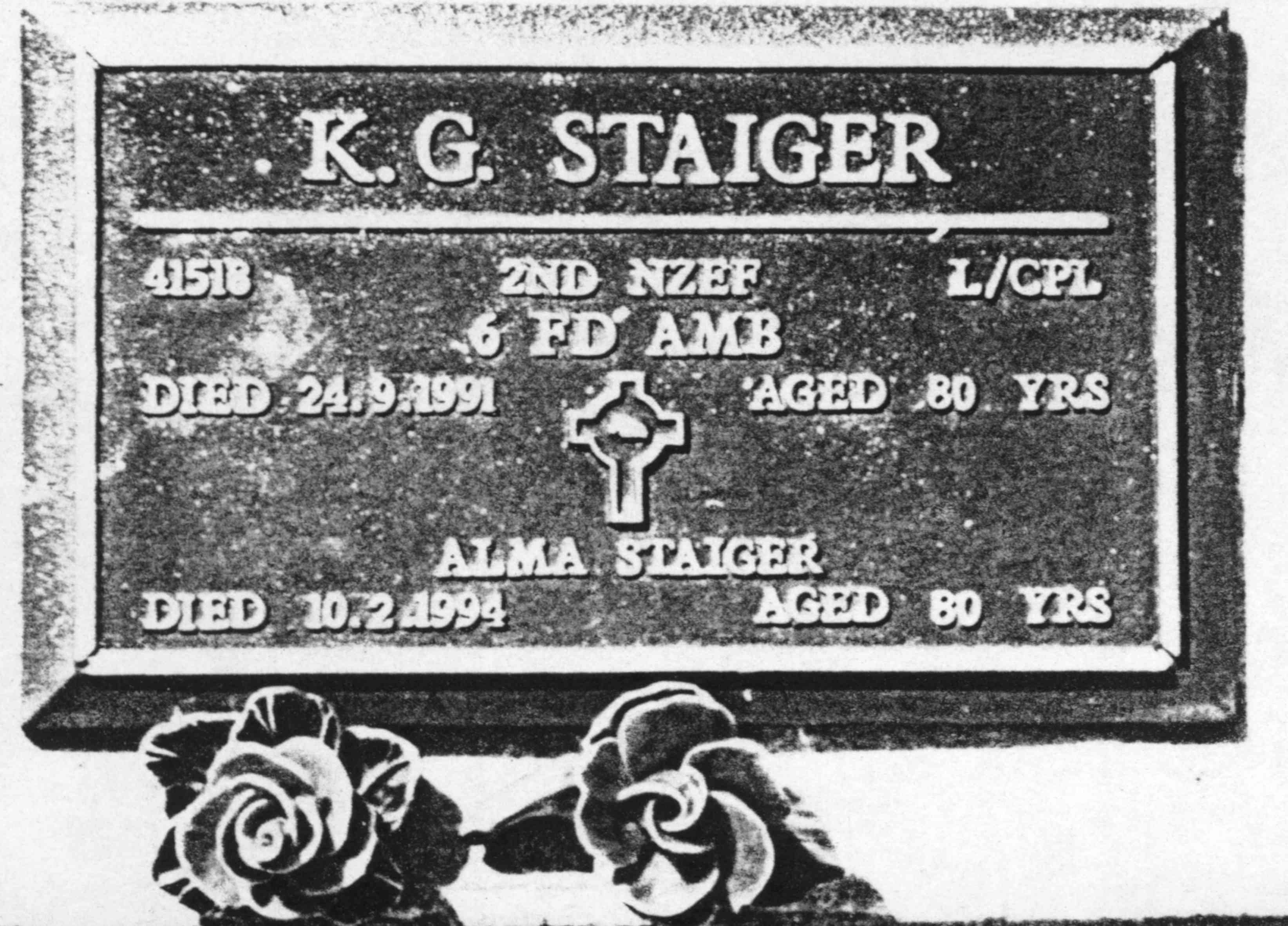 Kenneth Gordon Staiger - Online Cenotaph - Auckland War Memorial Museum