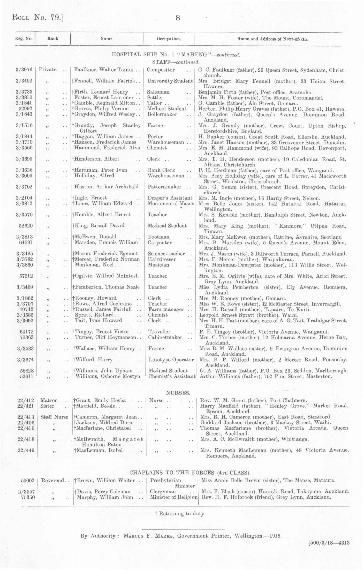 Frederick Norman Mercer - Online Cenotaph - Auckland War Memorial Museum