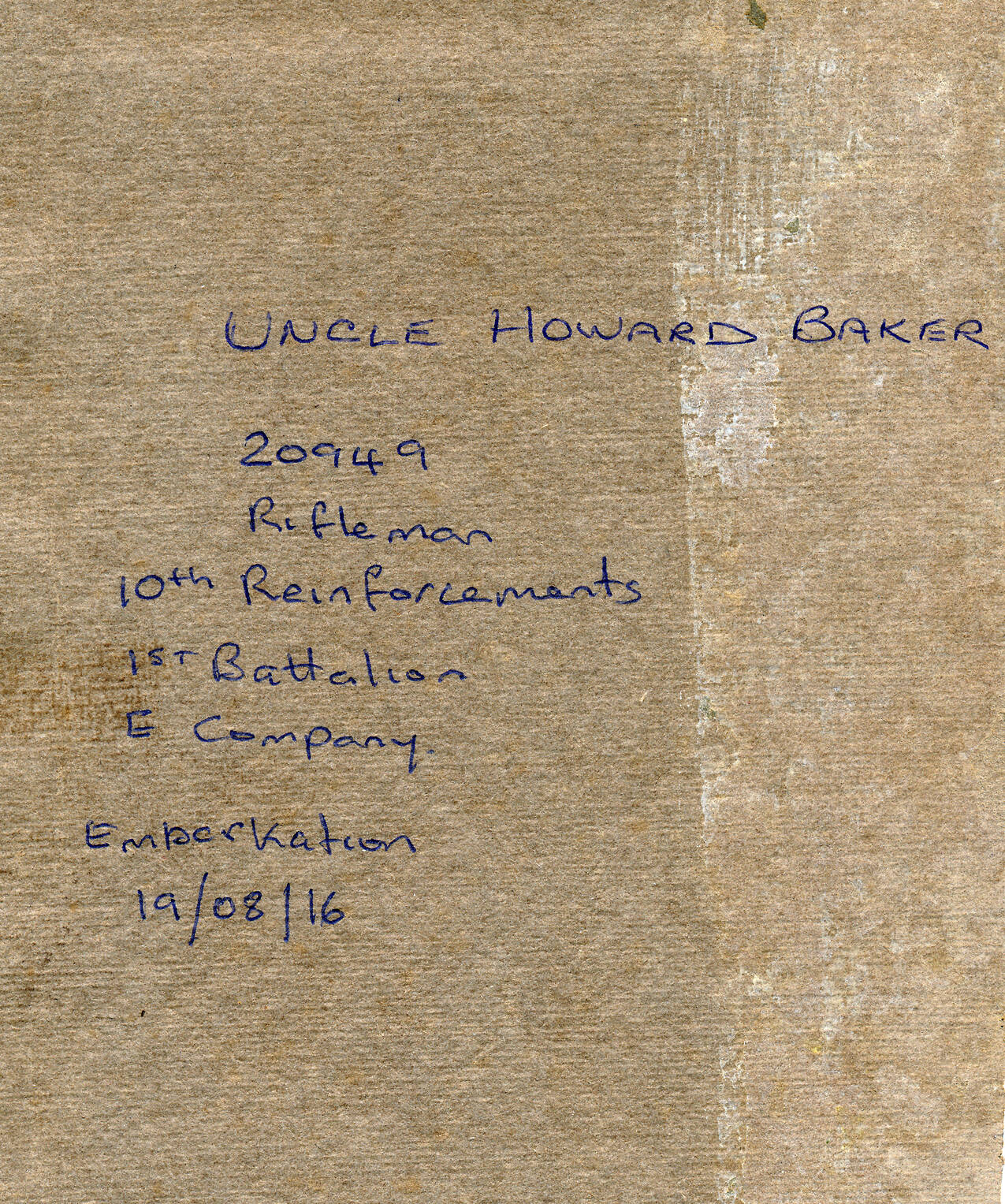 Howard Baker - Online Cenotaph - Auckland War Memorial Museum