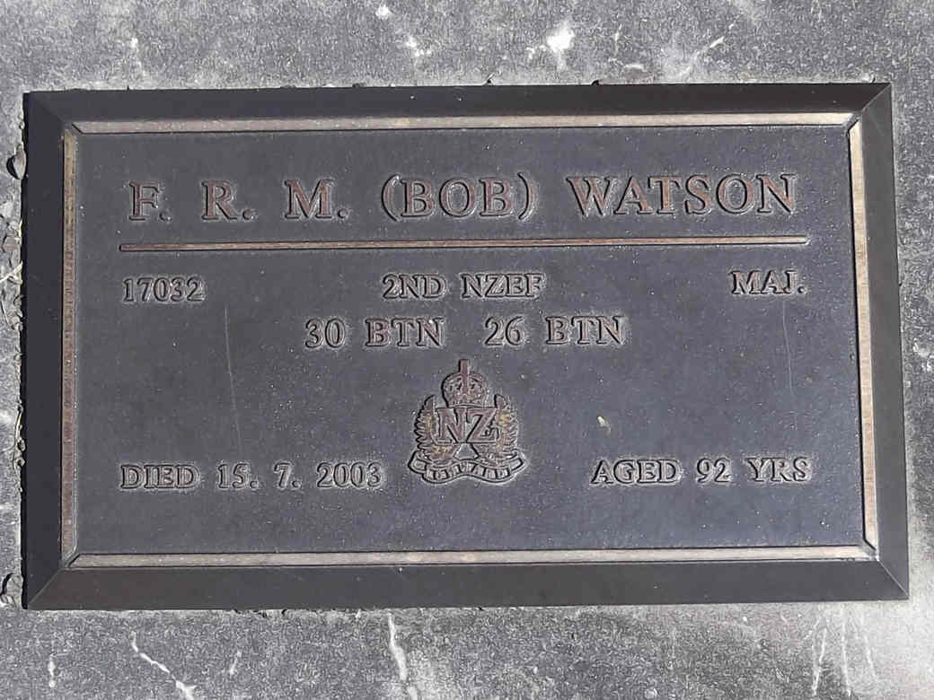 Frederick Robert Magnus Watson - Online Cenotaph - Auckland War ...