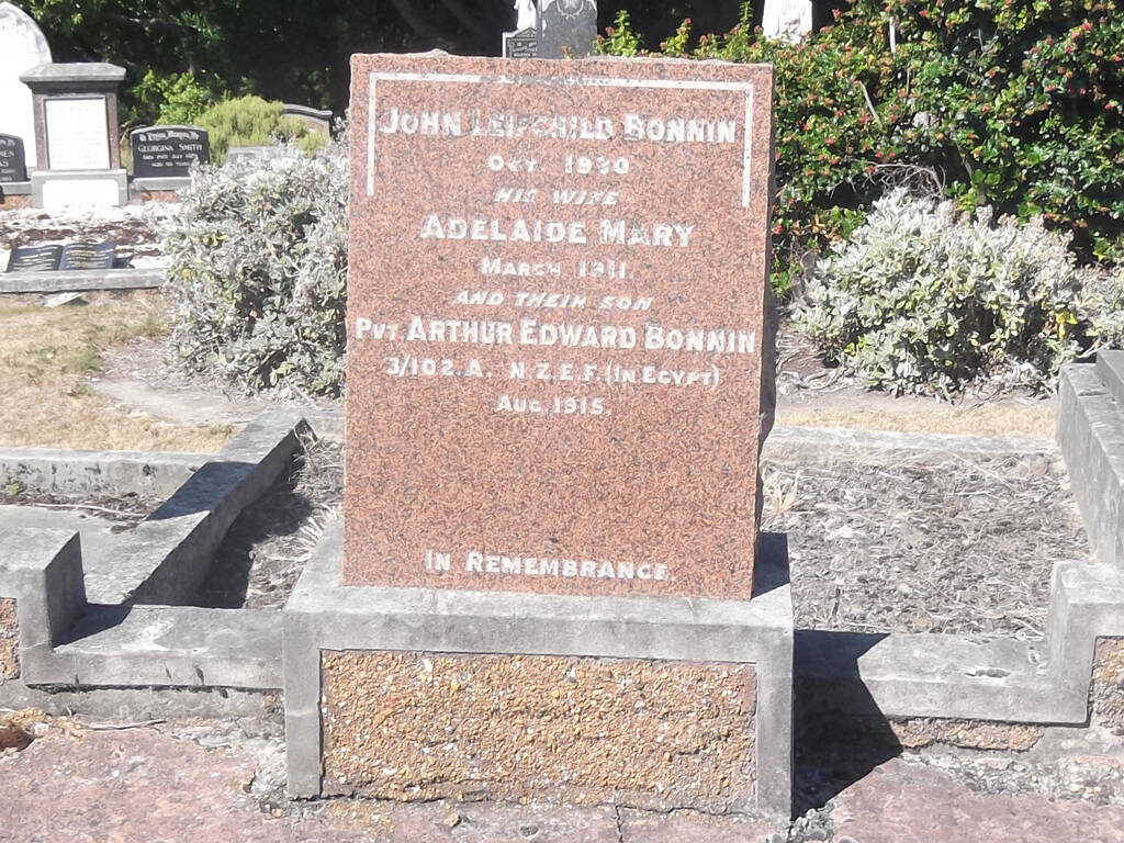 Arthur Edward Bonnin - Online Cenotaph - Auckland War Memorial Museum