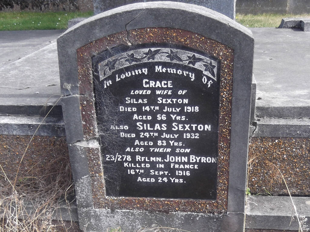 John Byron Sexton - Online Cenotaph - Auckland War Memorial Museum