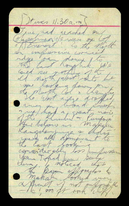 Hillary's Everest diary entry for 29 May - Blog - Auckland War Memorial ...